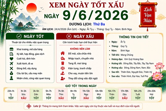 Xem tử vi ngày 5-6-2026 thứ 6 của 12 con giáp chi tiết nhất